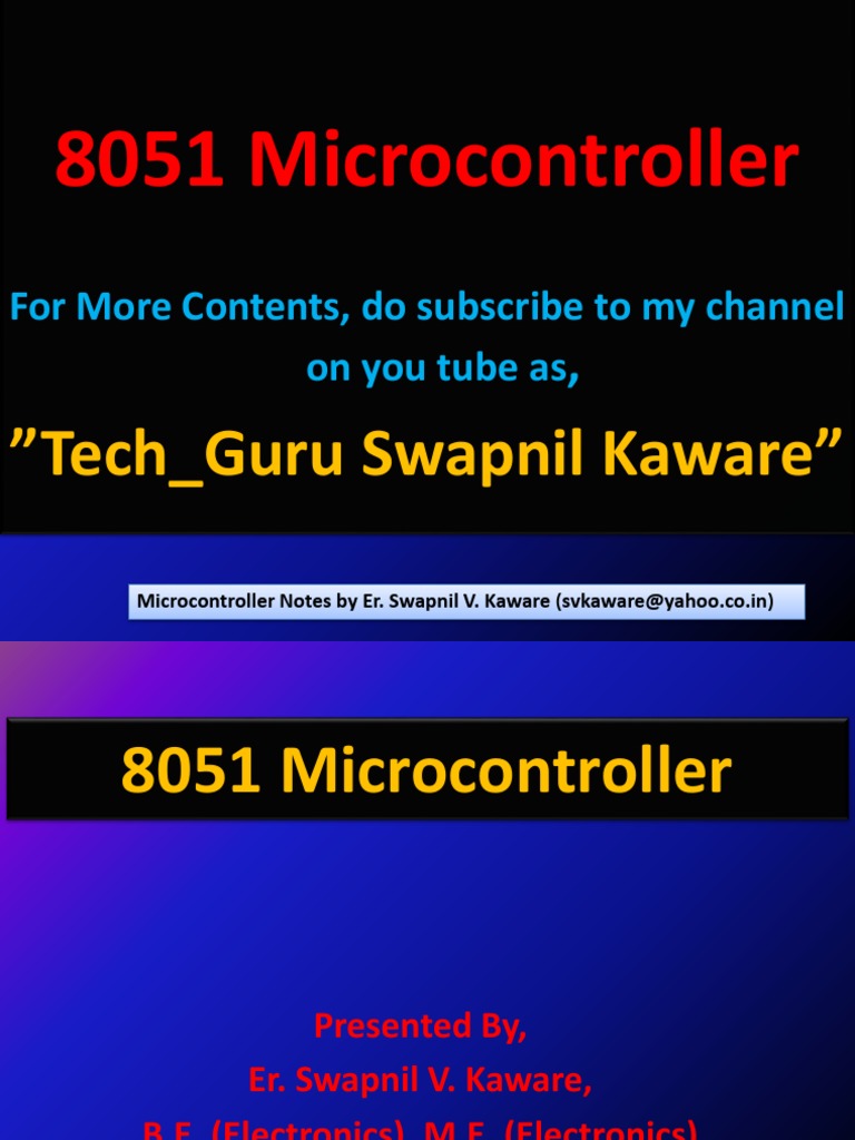 8051 Microcontroller Basics by Er. Swapnil V. Kaware | PDF ...