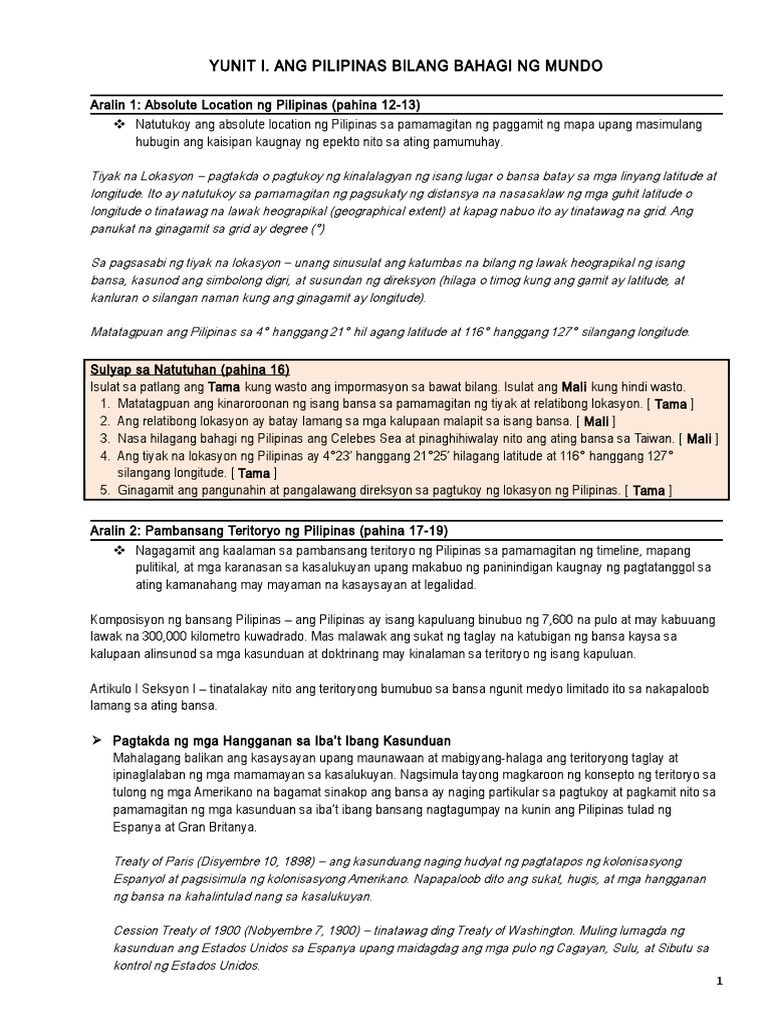 Grade6-CGU1 - 1stQtr (2019-2020 | PDF