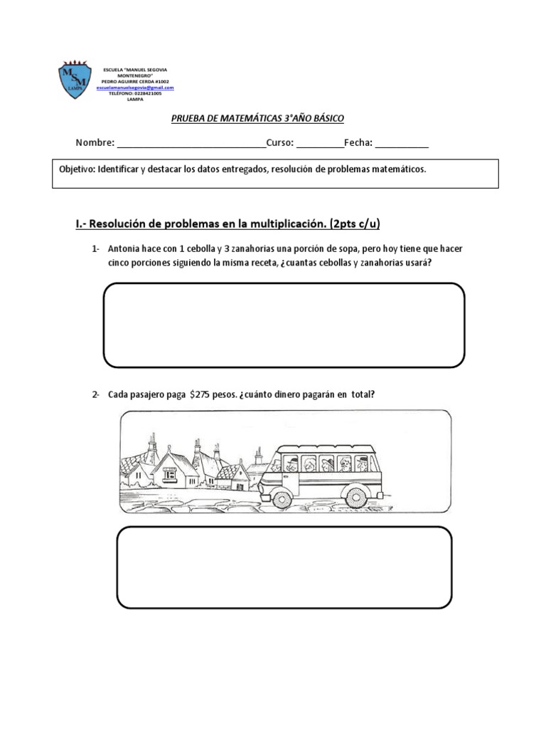 PRUEBA Multiplicación y División | PDF
