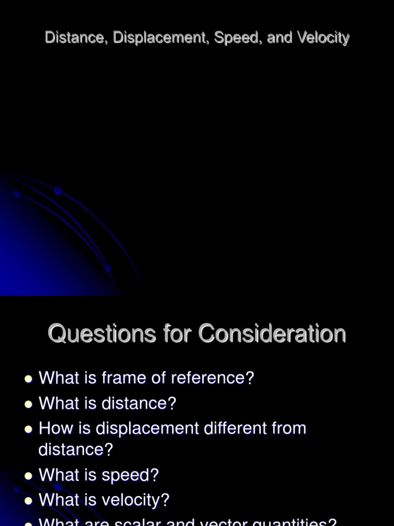 Understanding Distance, Displacement, Speed, Velocity | PDF | Velocity ...