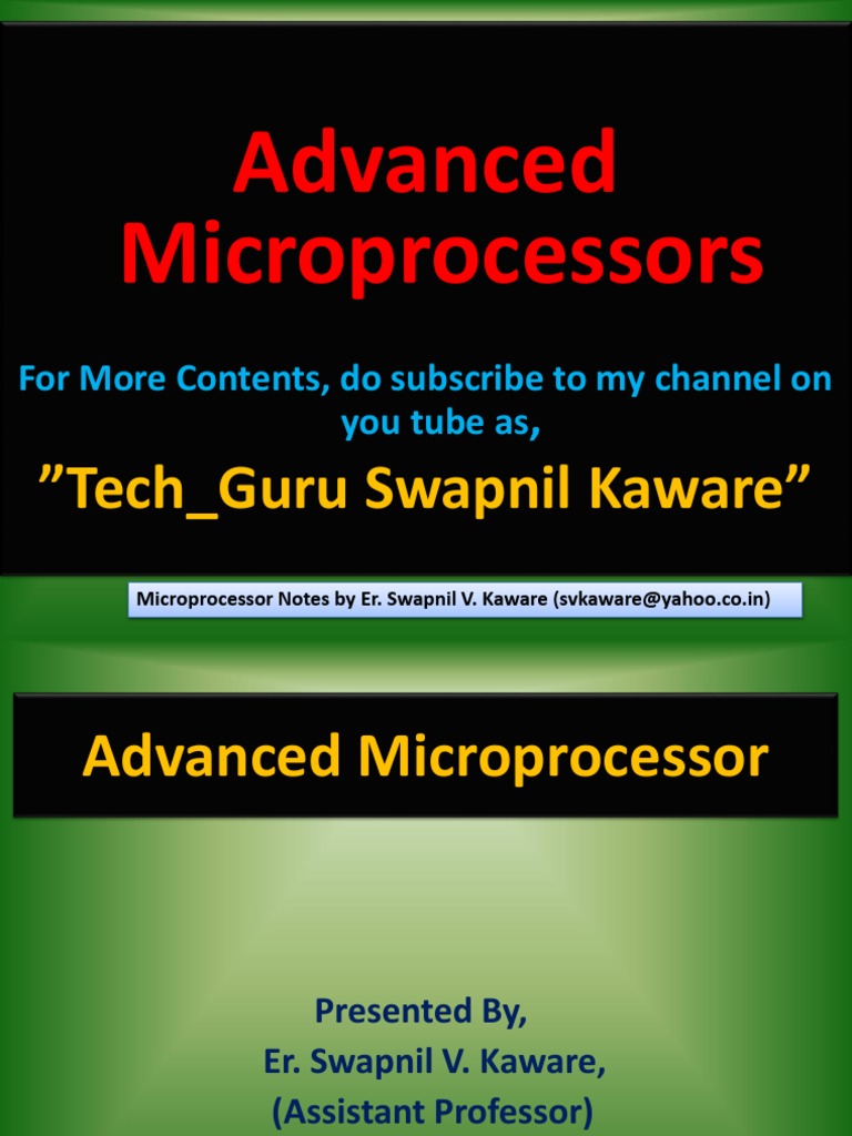 Microprocessor By, Er. Swapnil V. Kaware | PDF | Central Processing ...