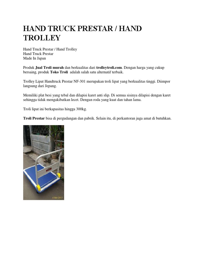 Hand Truck Prestar / Hand Trolley | PDF