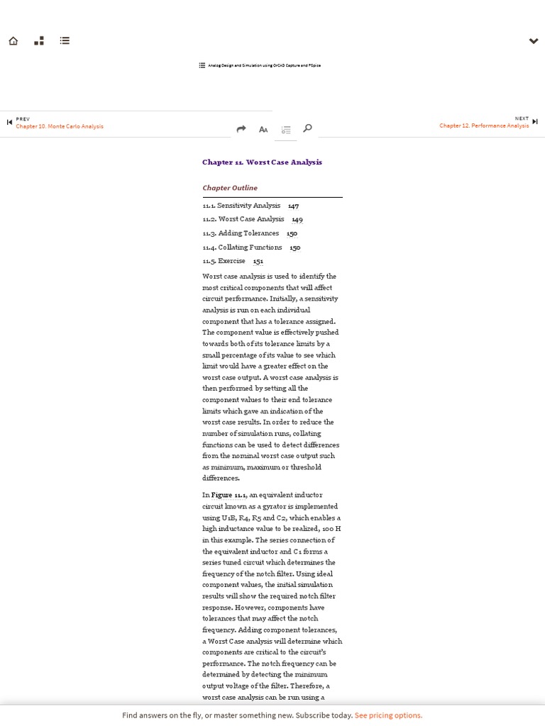 Chapter 11. Worst Case Analysis - Analog Design and Simulation Using OrCAD Capture and PSpice ...