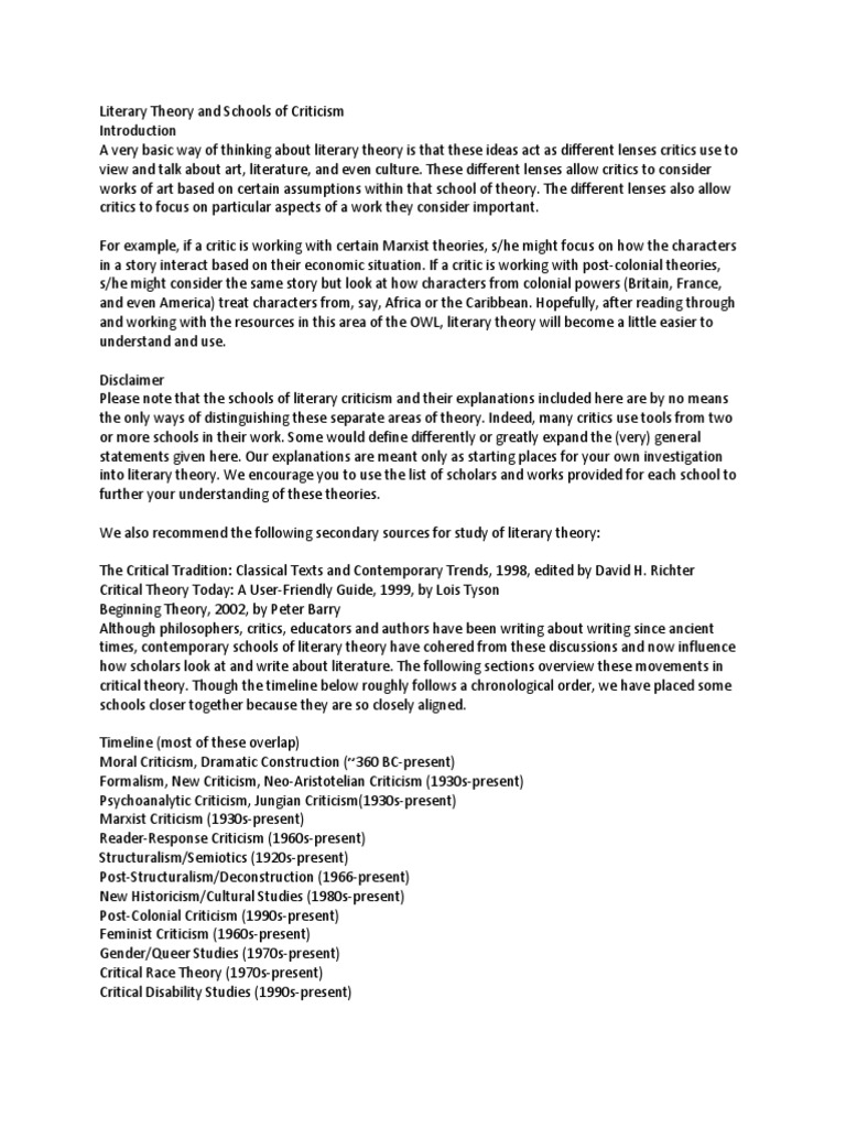 Literary Theory and Schools of Criticism | PDF | Oedipus Complex ...