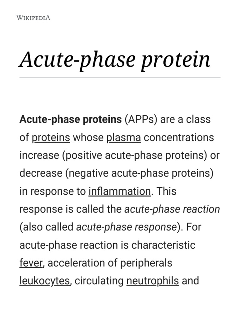 Acute-Phase Protein | PDF | Coagulation | Nutrients
