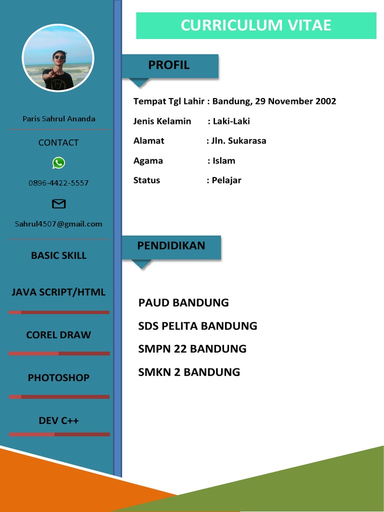 Contoh CV Sahrul Ananda | PDF