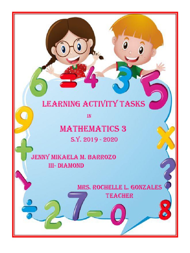 Activity Tasks in Math Cover | PDF