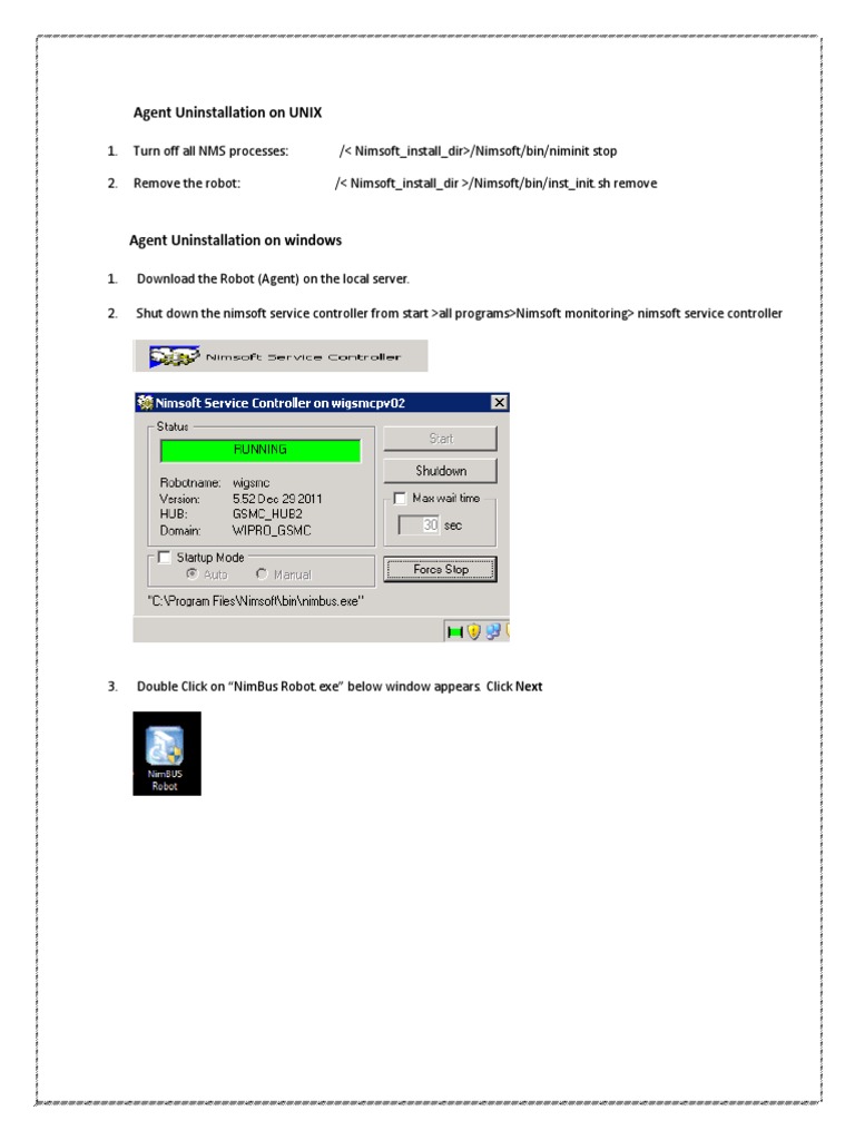 Step-by-Step Instructions for Uninstalling Nimsoft Agents on UNIX and Windows Systems | PDF ...