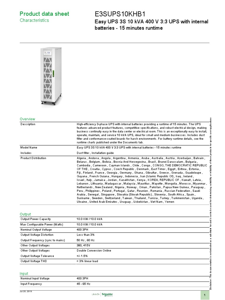 Easy Ups 3s E3sups10khb1 Apc | PDF | Electrical Engineering | Electronics