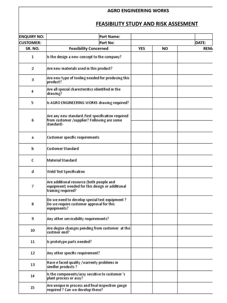 Feasibility Study and Risk Assesment | PDF | Feasibility Study ...