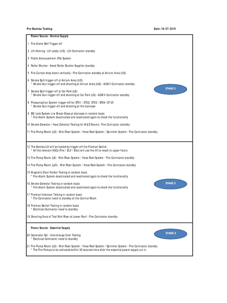 Pre Bomba Testing | PDF