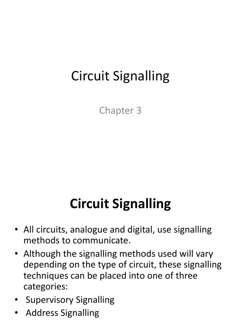 Lecture 2 Circuit Signalling | PDF | Signaling (Telecommunications ...
