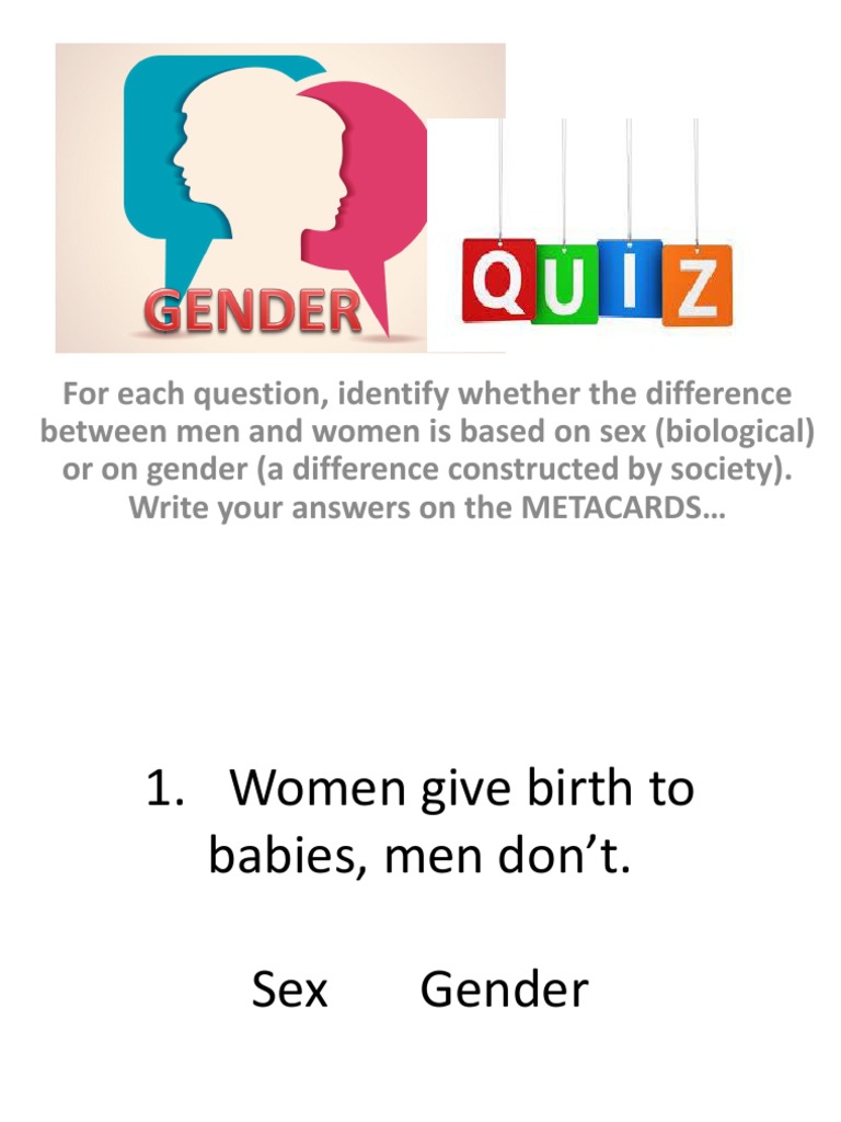 Gender Quiz | PDF | Social Science