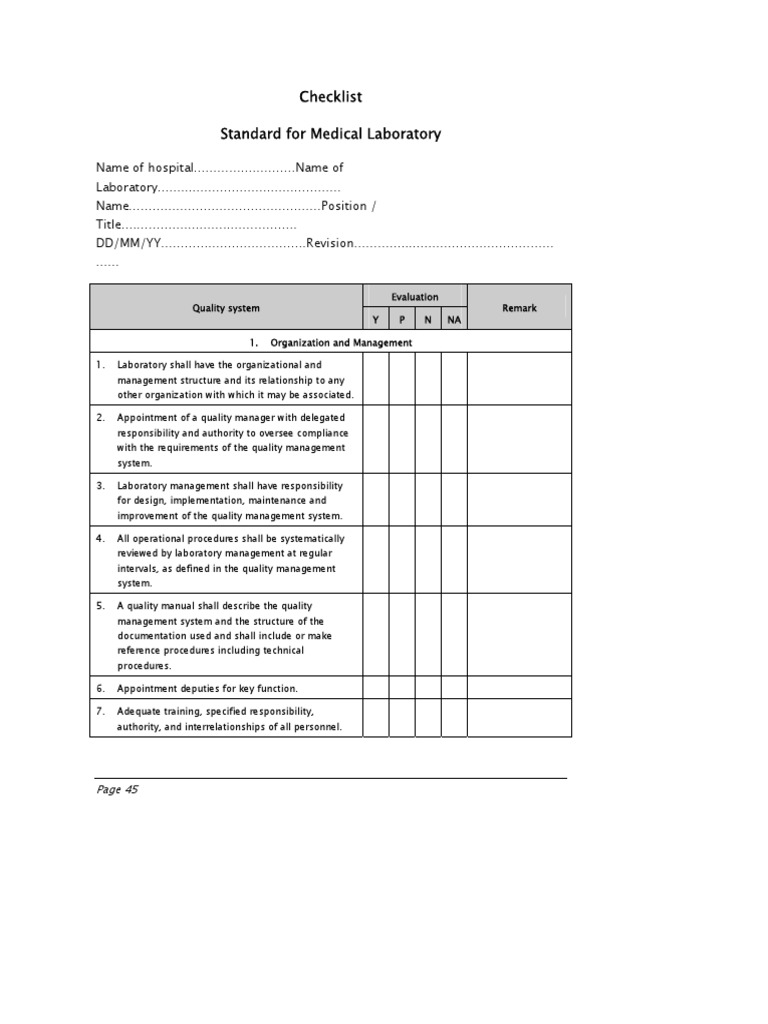 Checklist For Laboratory PDF | Download Free PDF | Laboratories ...