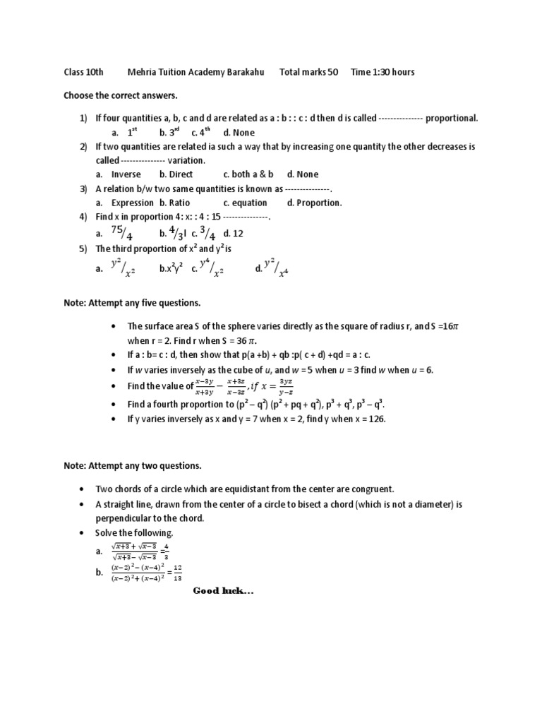 Choose The Correct Answers.: ST RD TH | PDF