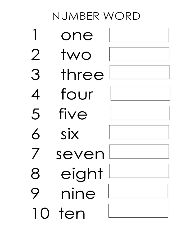 1 One 2 Two 3 Three 4 Four 5 Five 6 Six 7 Seven 8 Eight 9 Nine 10 Ten | PDF