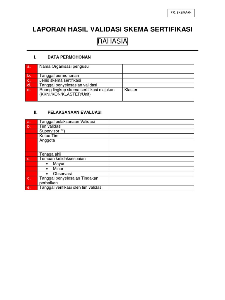 Laporan Hasil Validasi Skema Sertifikasi | PDF | Teknologi & Rekayasa