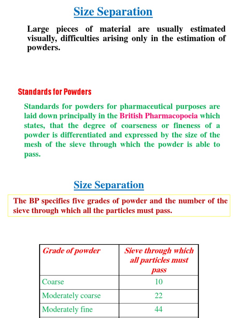Size Separation.pdf | Chemistry | Materials | Free 30-day Trial | Scribd