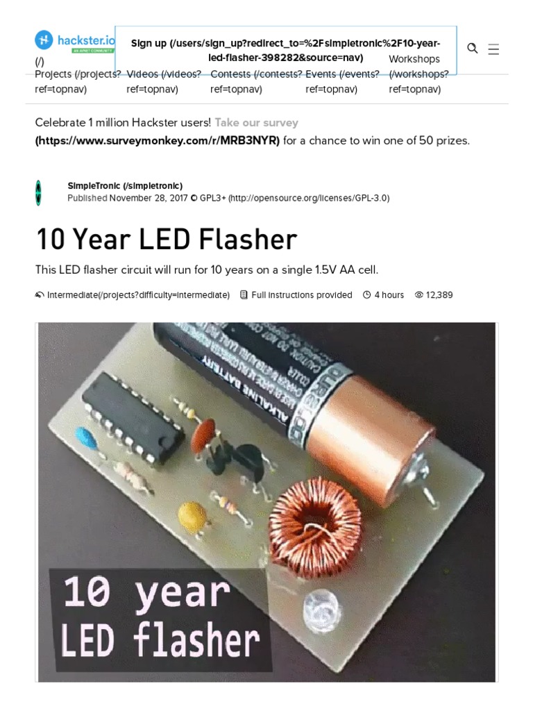 10 Year LED Flasher - Hackster - Io | PDF | Computing | Software