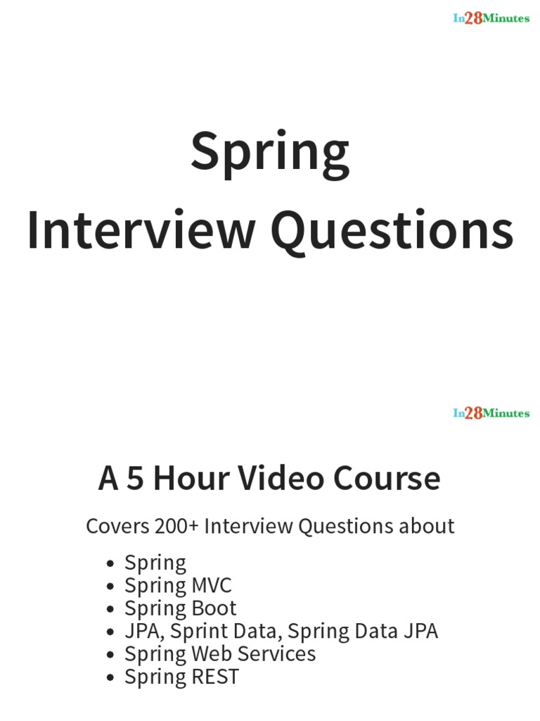 Spring Interview Questions PDF | PDF | Spring Framework | Soap