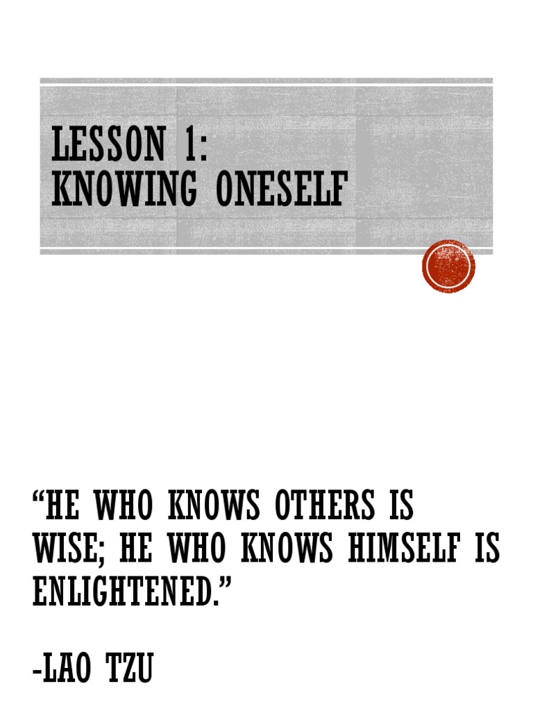 LESSON-1 (PerDev) | PDF | Self | Stress (Biology)