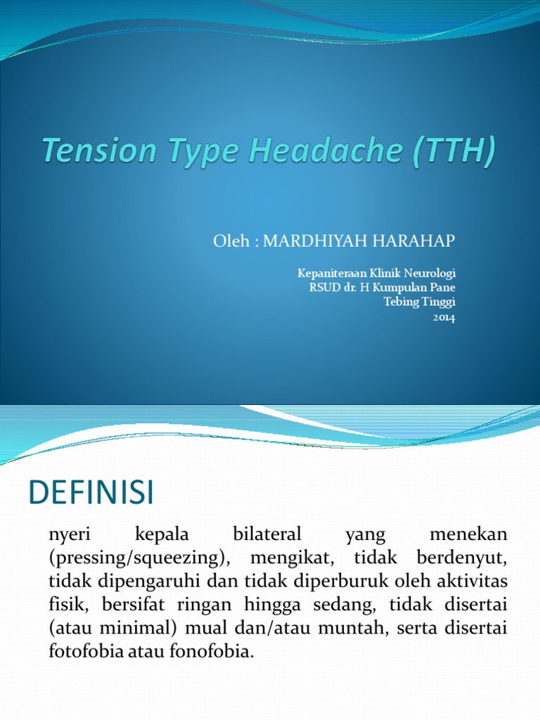 Ppt Tension Type Headache Tth Pdf