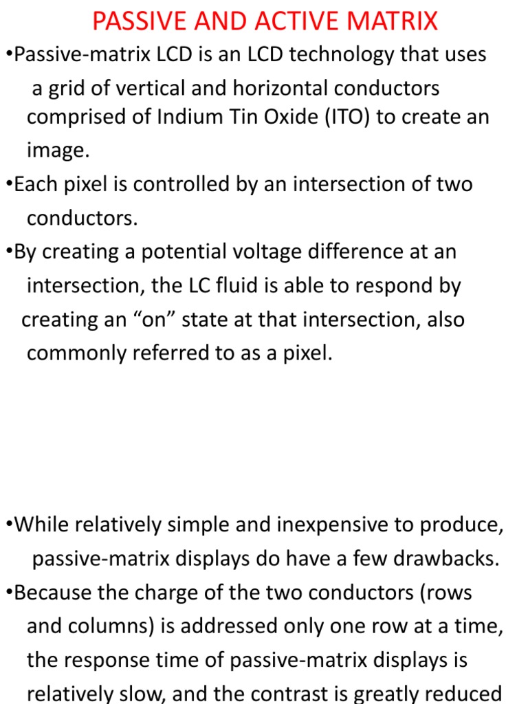 Active and Passive Matrix | PDF | Science & Mathematics