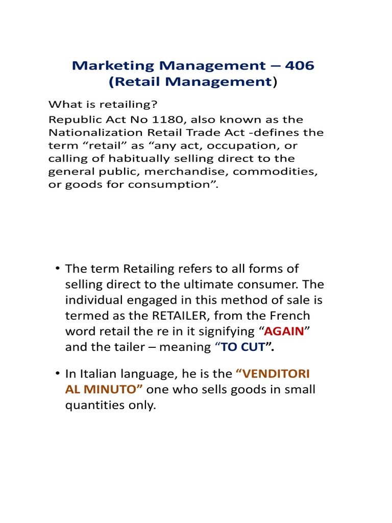 Overview of Retailing | PDF | Franchising | Retail