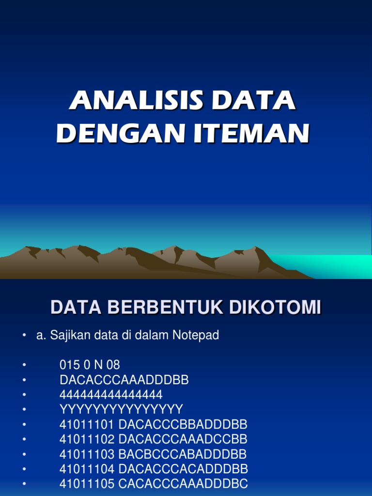 Analisis Data Politomi dan Dikotomi | PDF