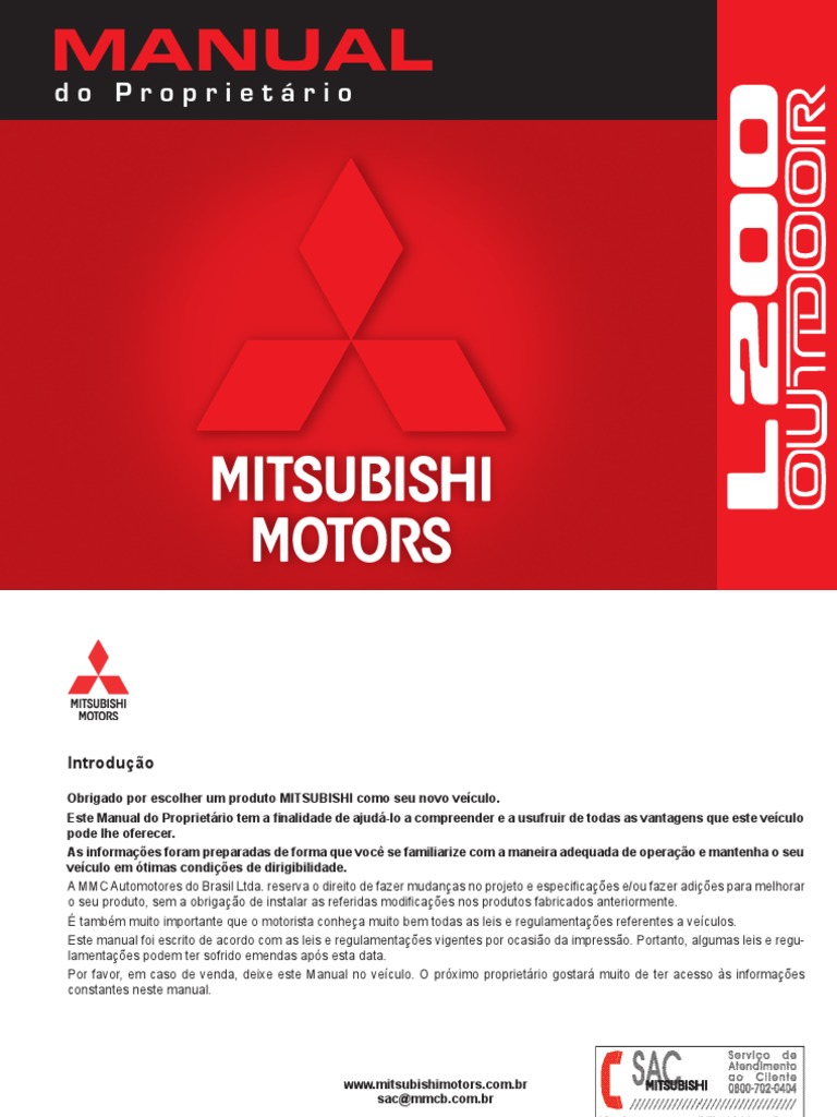 Manual l200 Outdor | PDF | Carro | Pneu