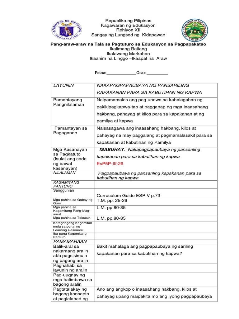 Esp q2 WK 6 Day 4 | PDF