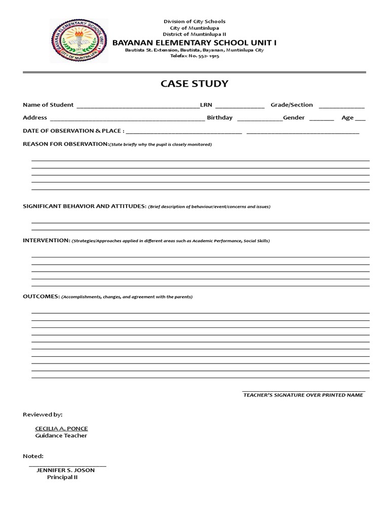 Case Study Form Cecil | PDF