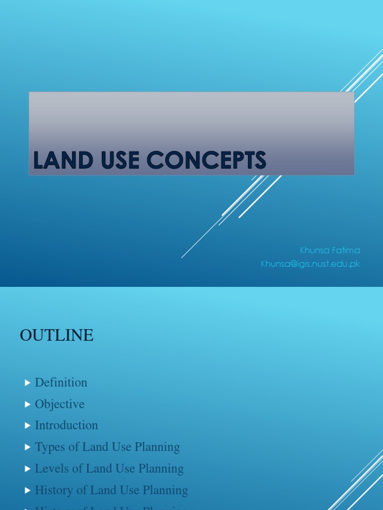 Lec 1-Land Use Concepts | PDF | Urban Planning | Land Use