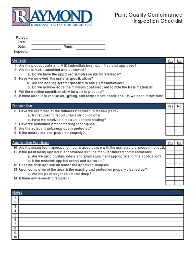 Paint Inspection Checklist i