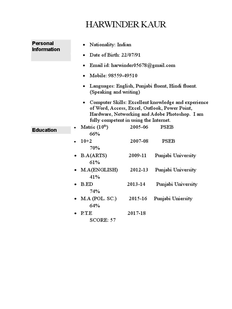Harwinder C V | PDF