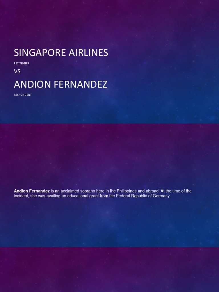 Singapore Airlines Andion Fernandez: Petitioner | Download Free PDF ...