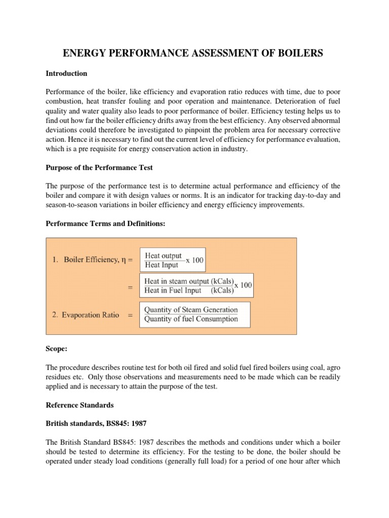 Energy Performance Assessment of Boilers | PDF | Boiler | Combustion
