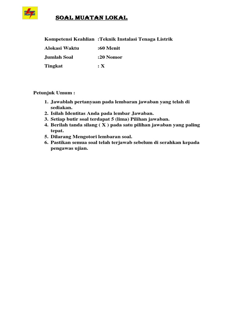 SOAL Muatan Lokal X | PDF