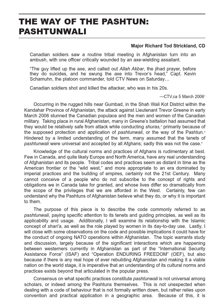 The Way of The Pashtun-Pashtunwali | PDF | Pashtuns | Afghanistan