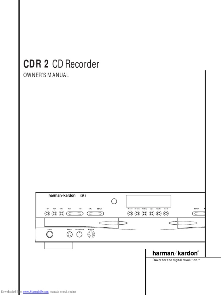 CDR 2 CD Recorder: Owner'S Manual | PDF | Compact Disc | Sound ...