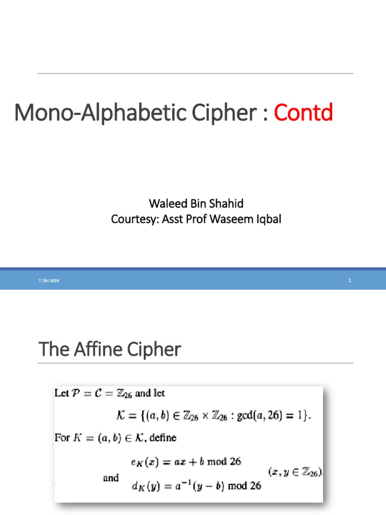 Affine Cipher | PDF | Cryptography | Cipher Affine Cipher | PDF | Cryptography | Cipher