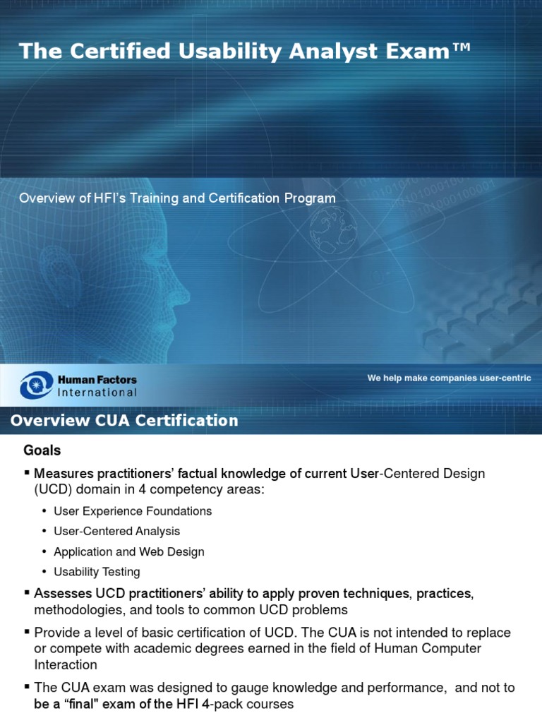 CUA Exam Overview | PDF | Usability | Test (Assessment)
