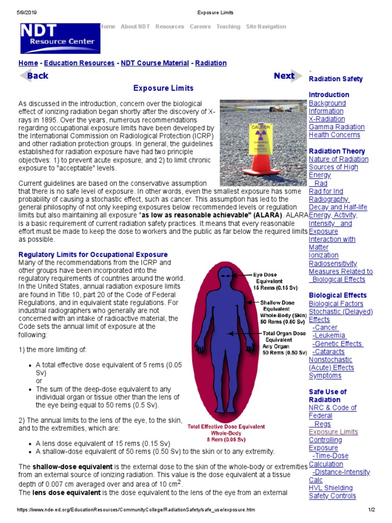 Exposure Limits | PDF | Ionizing Radiation | Radiation Protection