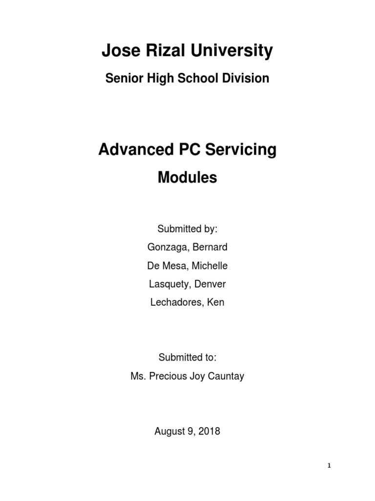 Advanced PC Servicing Modules | PDF | Logic Gate | Digital Electronics