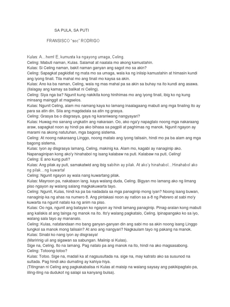Sa Pula, Sa Puti | PDF