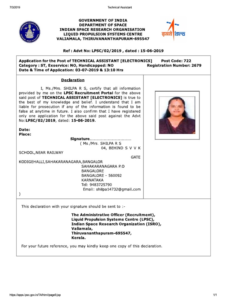 LPSC Application | PDF