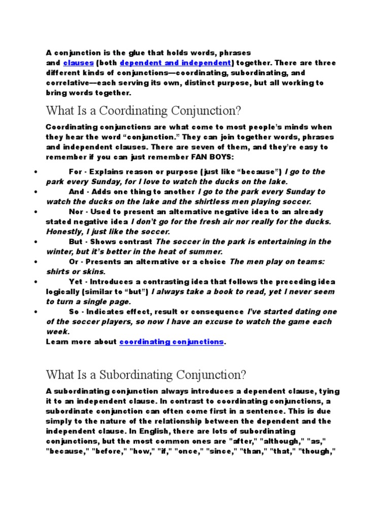 A Conjunction Is The Glue That Holds Words | PDF | Linguistic Typology | Semiotics