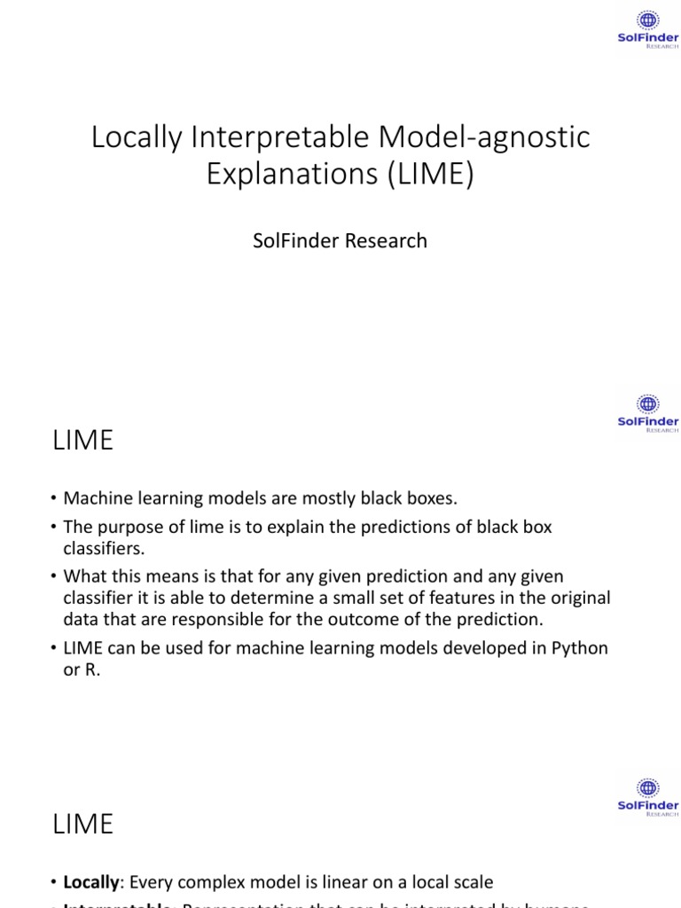 Locally Interpretable Model-Agnostic Explanations (Lime) : Solfinder ...