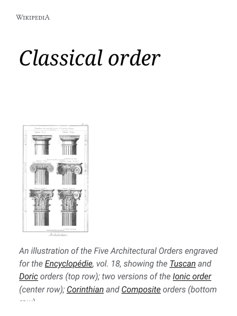 Classical Orders | PDF | Column | Classical Antiquity