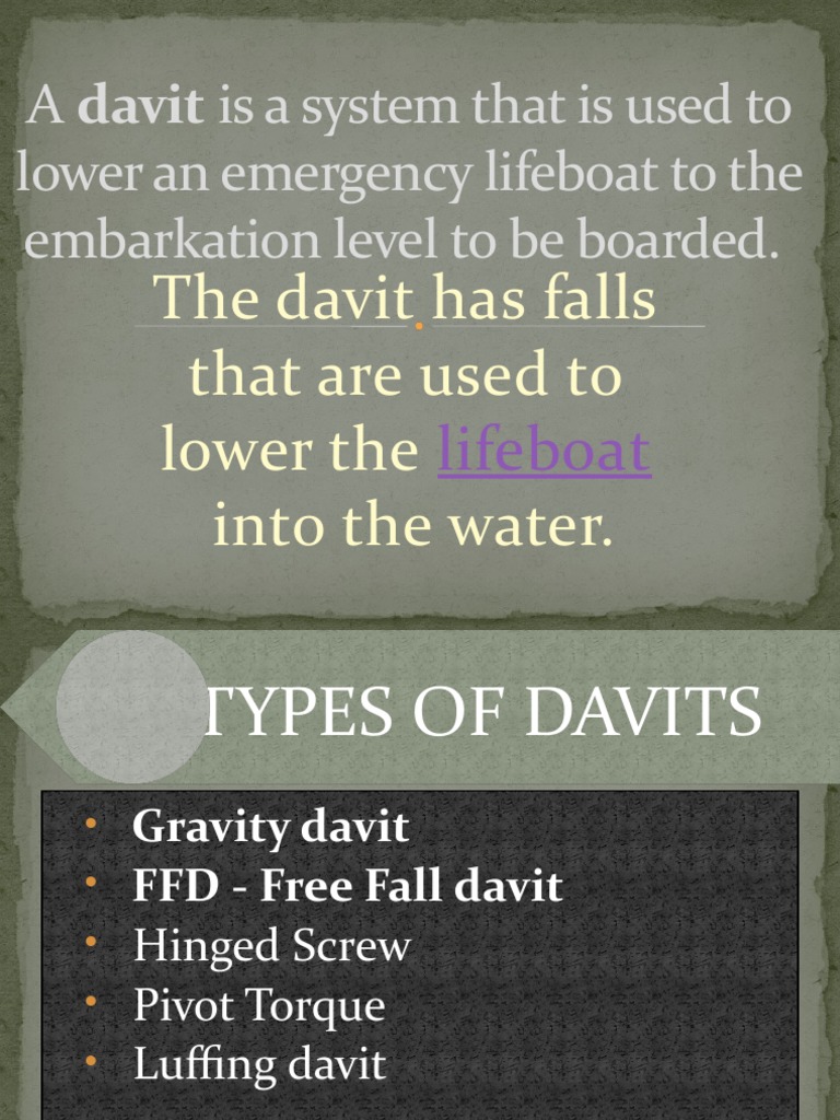 An In-Depth Look at Different Types of Davits Used for Launching ...